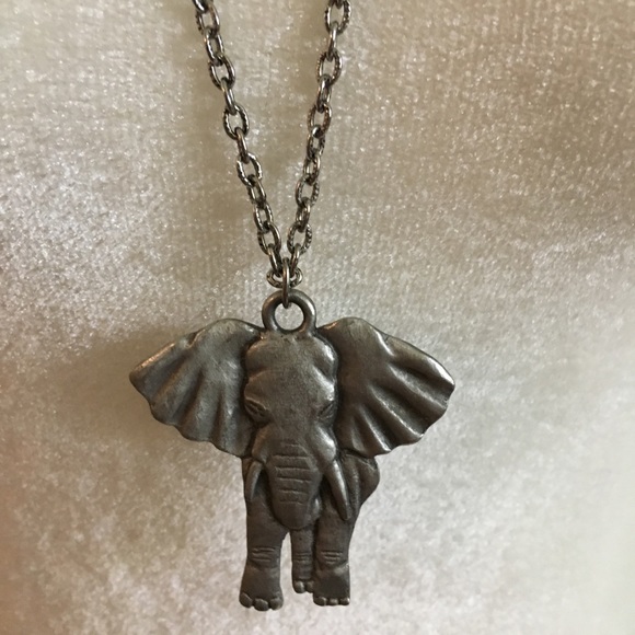 Jewelry | Vintage Large Pewter Elephant Pendant Necklace | Poshmark